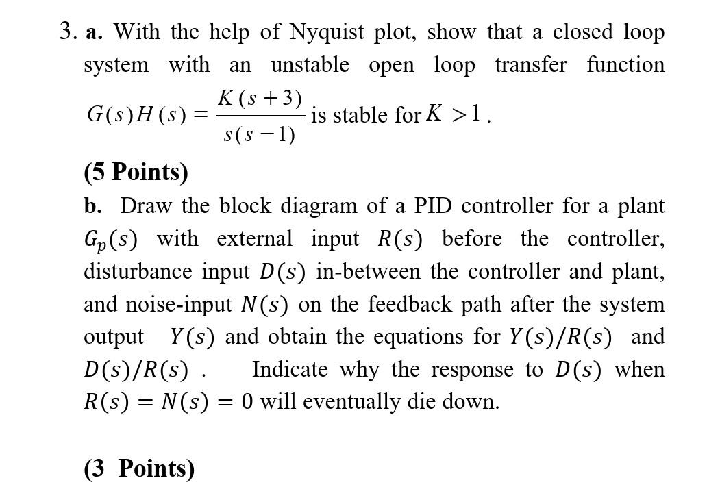 Solved 3. a. With the help of Nyquist plot, show that a | Chegg.com