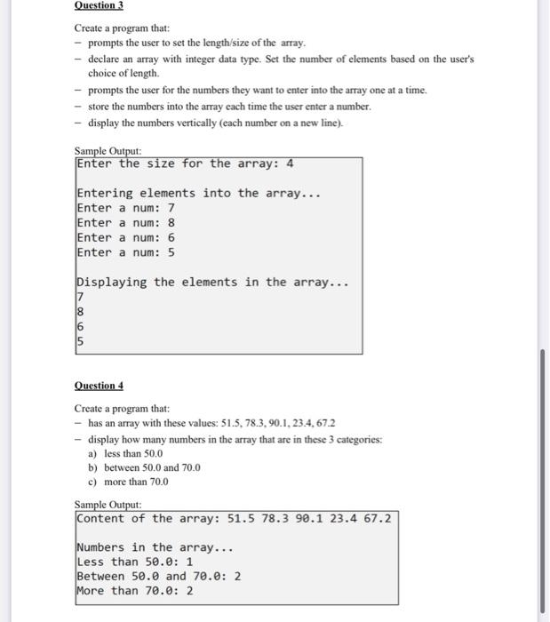 Solved Create a program that: - prompts the user to set the | Chegg.com