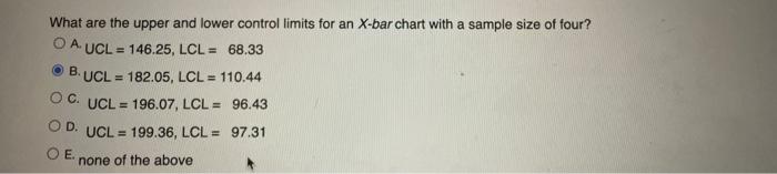 Solved Variable Control Chart Constants Sample Size N 2345 6 | Chegg.com