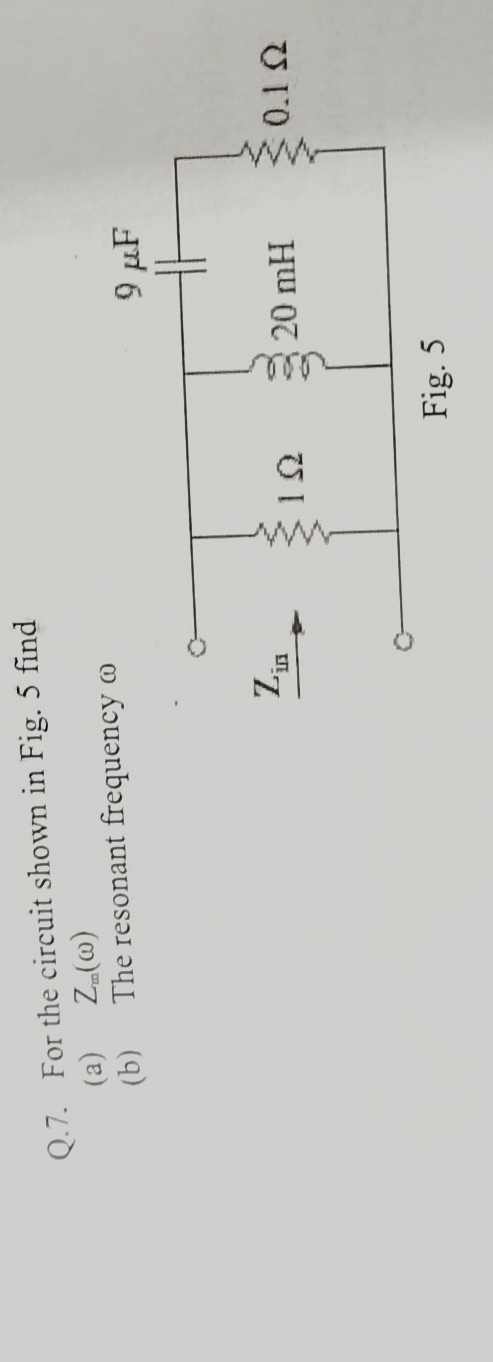 Solved Q.7. ﻿For the circuit shown in Fig. 5 | Chegg.com
