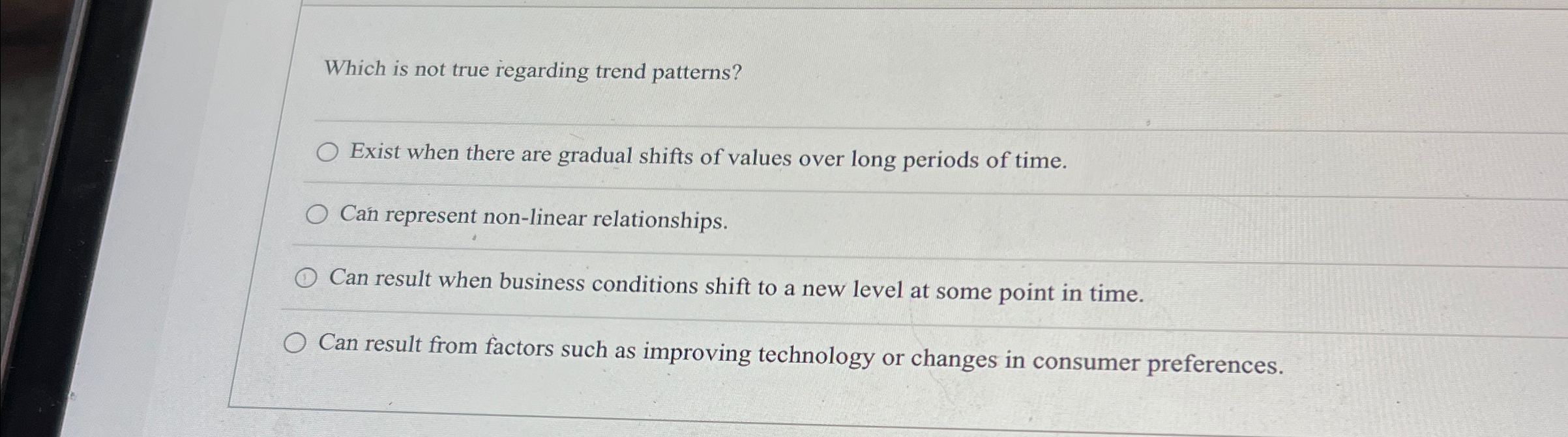 Solved Which is not true regarding trend patterns?Exist when | Chegg.com