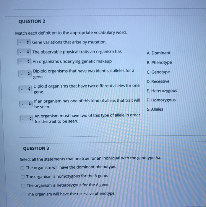 Solved QUESTION 2 Match each definition to the appropriate | Chegg.com