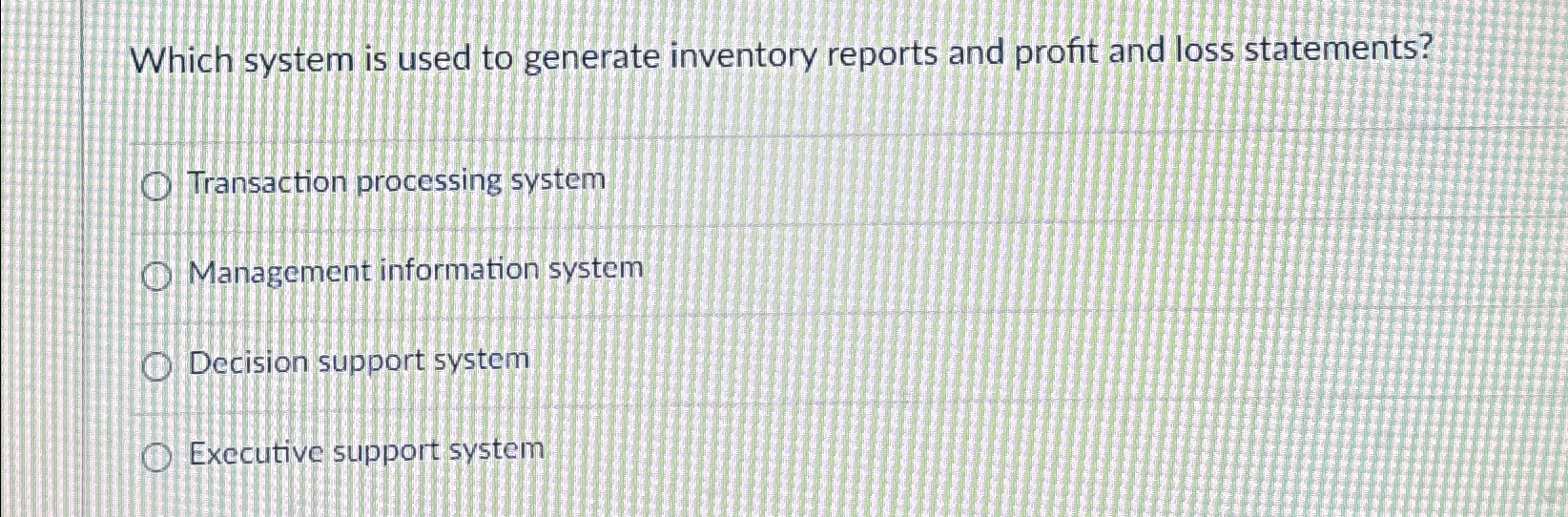 Solved Which system is used to generate inventory reports | Chegg.com