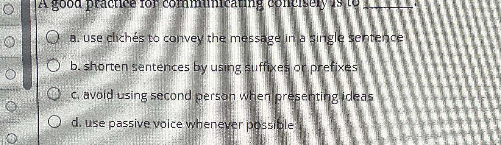 Solved a. ﻿use clichés to convey the message in a single | Chegg.com