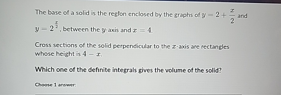 Solved The base of a solid is the reglon enclosed by the | Chegg.com