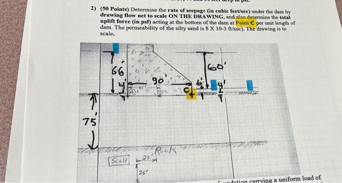 Solved 2) (50 Points) Determine the rate of seepage (in | Chegg.com Solved 2) (50 Points) Determine the rate of seepage (in | Chegg.com