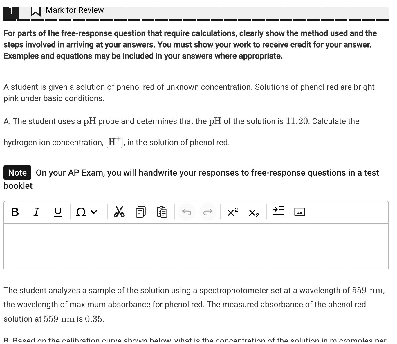 Solved The student analyzes a sample of the solution using a | Chegg.com