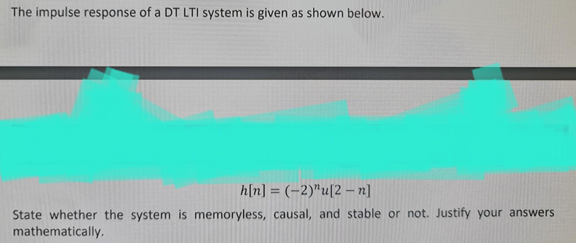 Solved The impulse response of a DT LTI system is given as | Chegg.com