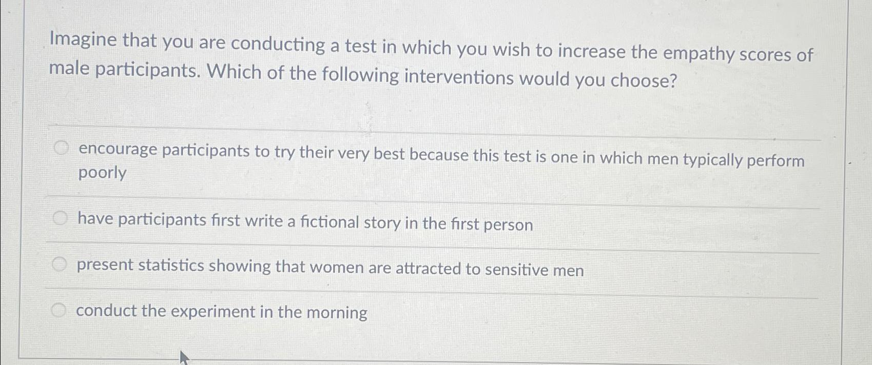 Solved Imagine that you are conducting a test in which you | Chegg.com