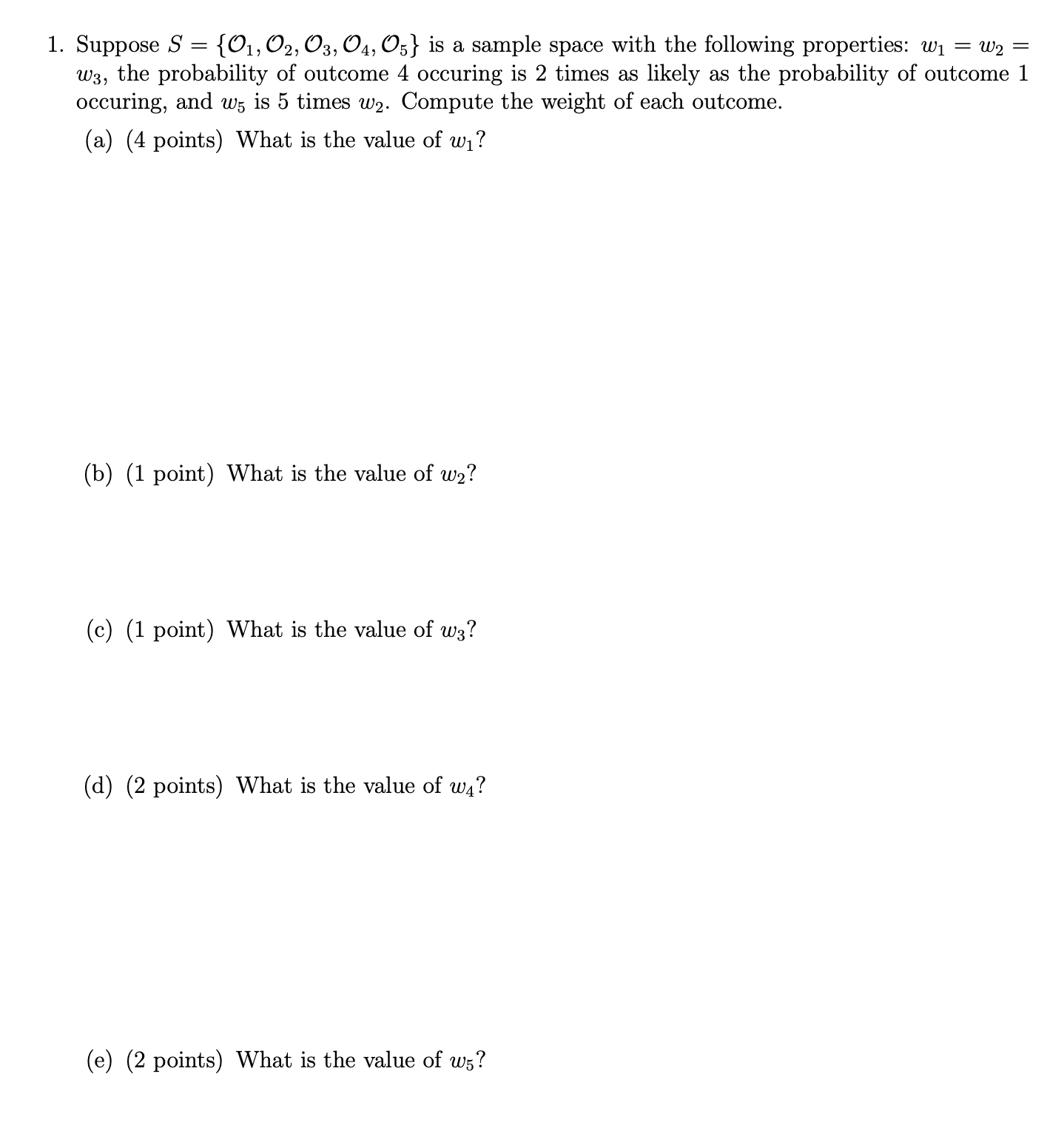 Solved Suppose S={O1,O2,O3,O4,O5} ﻿is a sample space with | Chegg.com