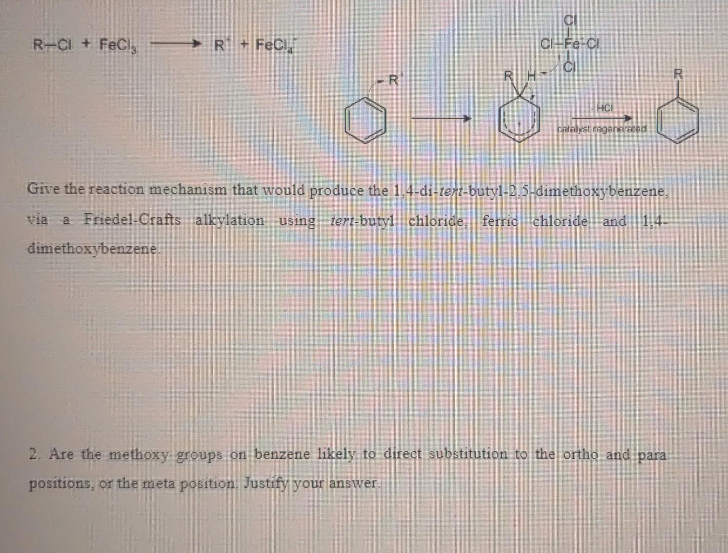 Solved R−Cl+FeCl3 R++FeCl4− Give the reaction mechanism that | Chegg.com