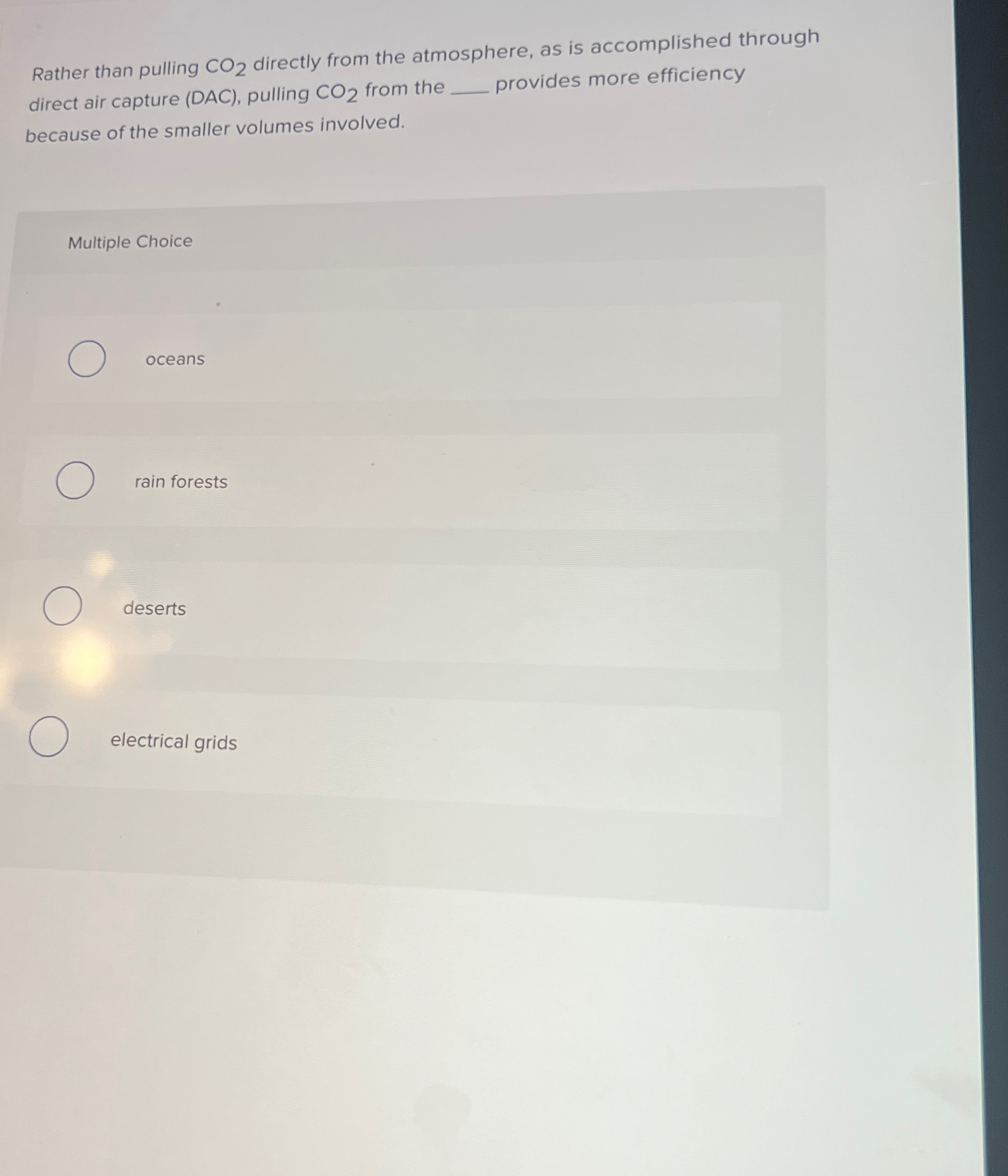 Solved Rather than pulling CO2 ﻿directly from the | Chegg.com