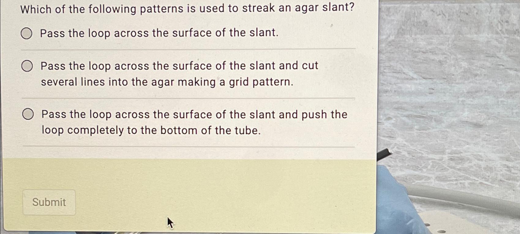 Solved Which of the following patterns is used to streak an | Chegg.com