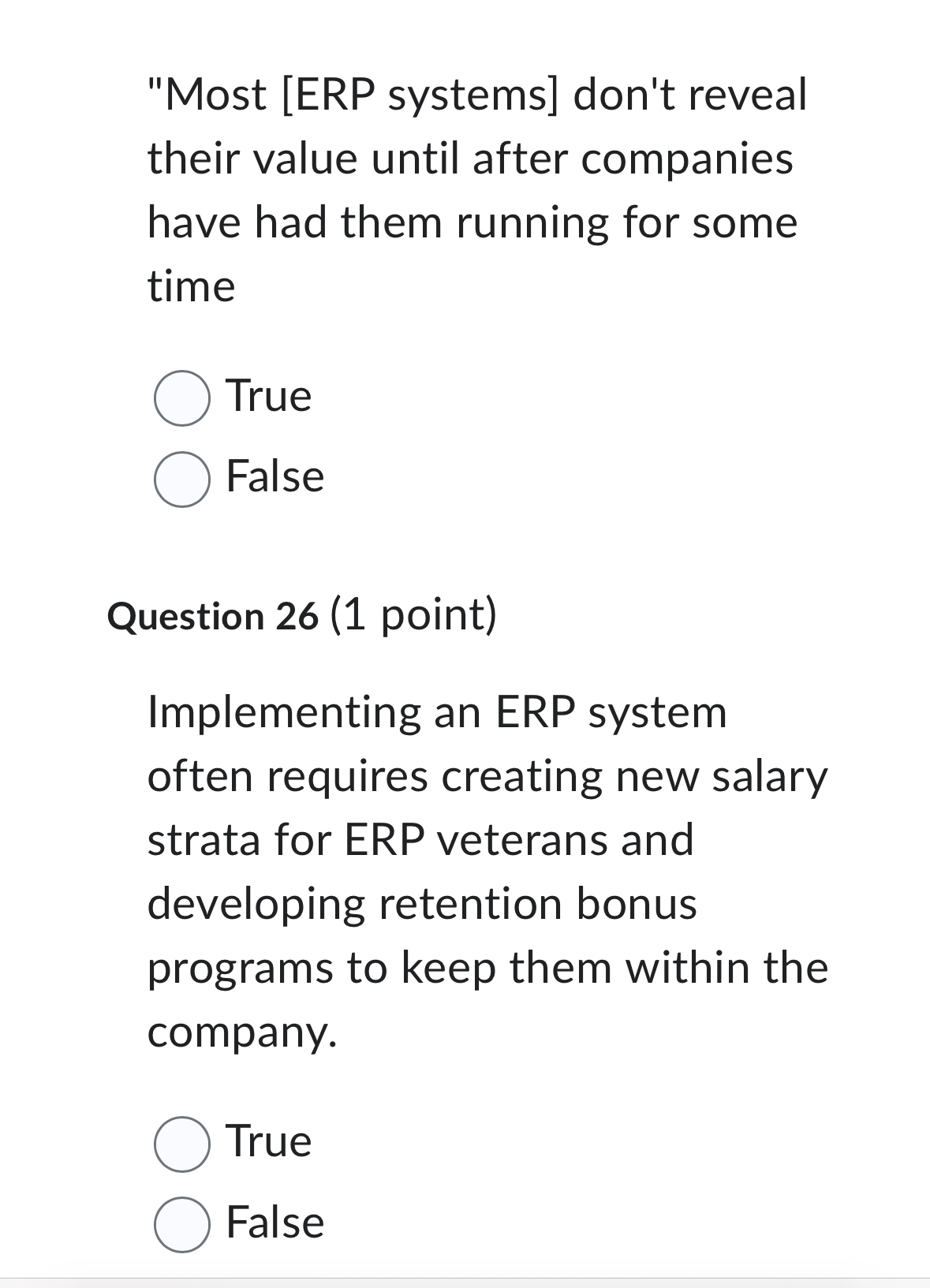 Solved "Most [ERP systems] ﻿don't reveal their value until | Chegg.com