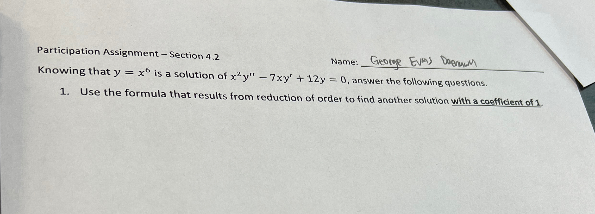 Solved Participation Assignment - ﻿Section 4.2Name: q, | Chegg.com