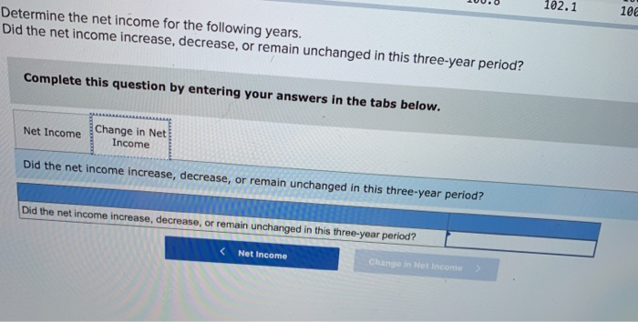 Solved determine the net income for the following years. did | Chegg.com