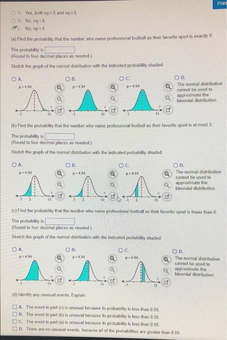 Solved Determine whether you can use the normal distribution | Chegg.com