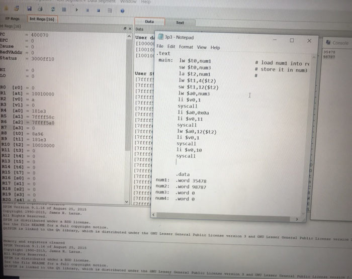 Solved Qt Spim Assembly Language I Have A Program Already