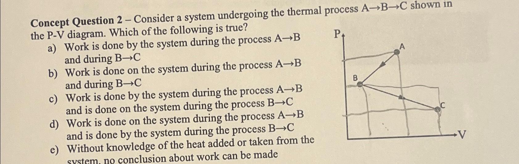 Solved Concept Question 2 - Consider a system undergoing the | Chegg.com