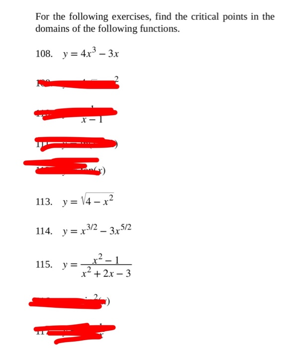 Solved For the following exercises, find the critical points | Chegg.com