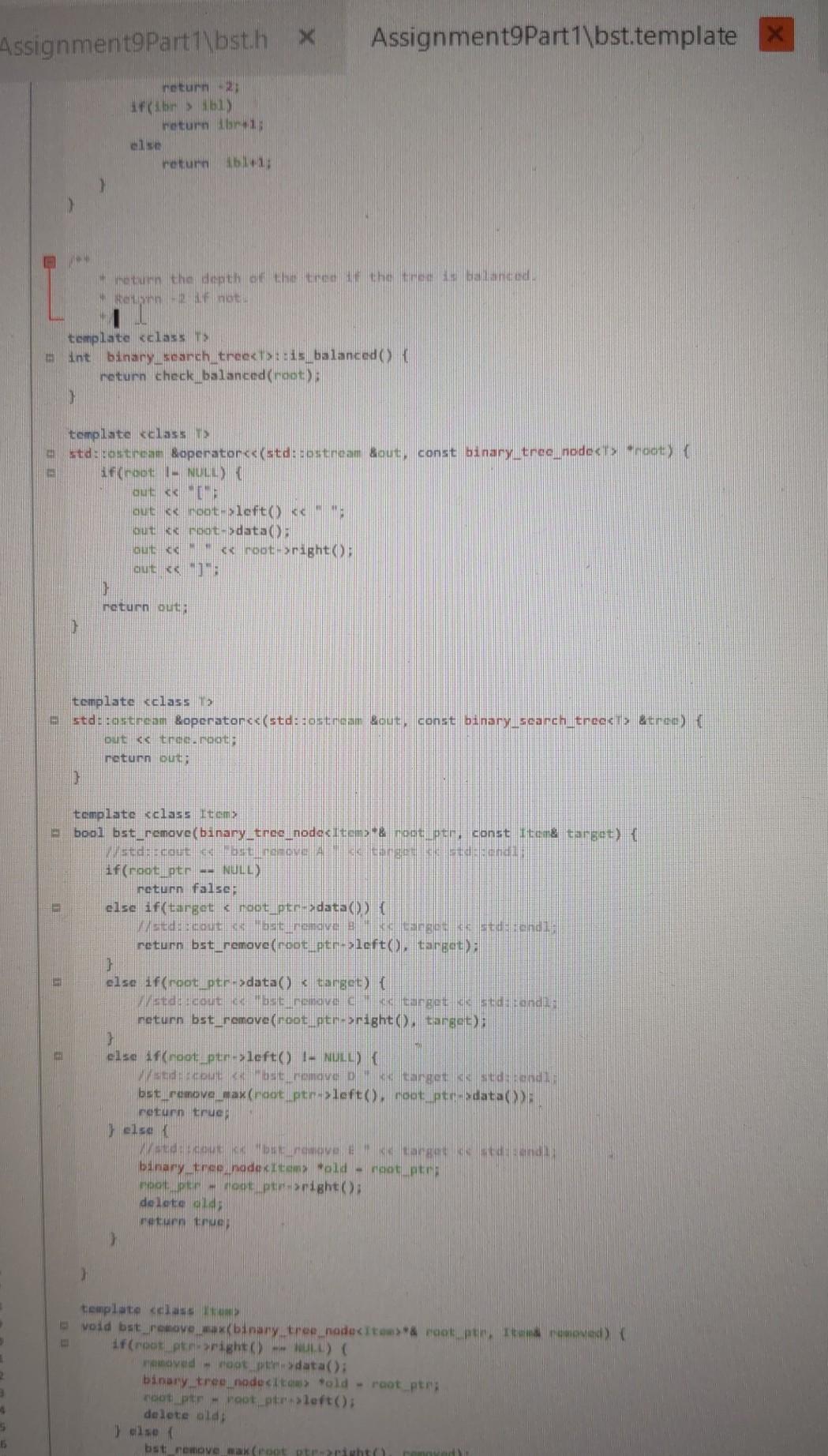 Solved Part 2: (50 points) A function of BST is to remove | Chegg.com