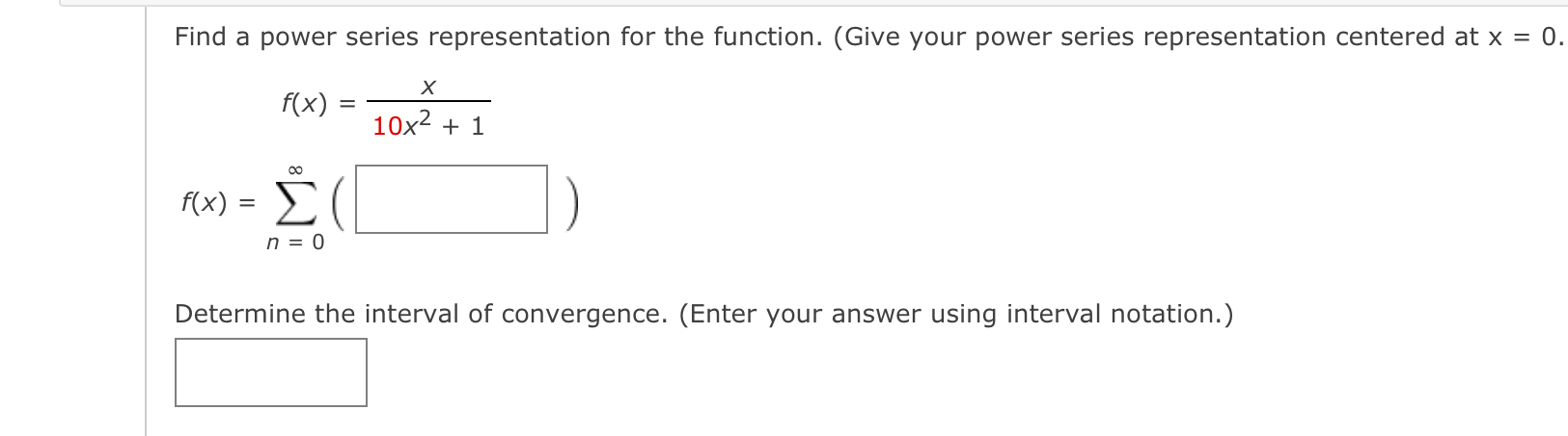 Solved Find A Power Series Representation For The Function