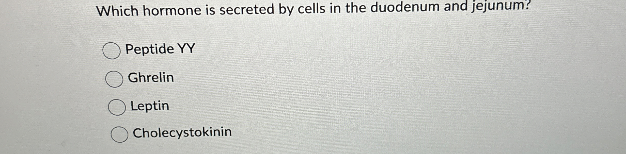 Solved Which hormone is secreted by cells in the duodenum | Chegg.com
