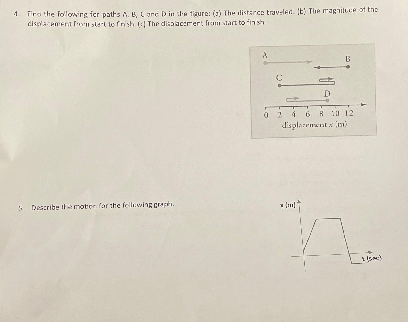 Solved Answer #4 ﻿and #5 ﻿Find the following for paths A,B,C | Chegg.com
