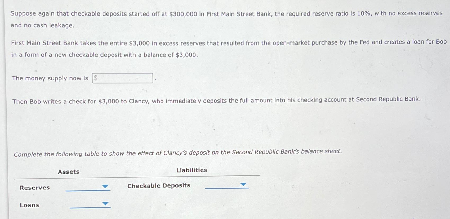 Solved Suppose again that checkable deposits started off at | Chegg.com