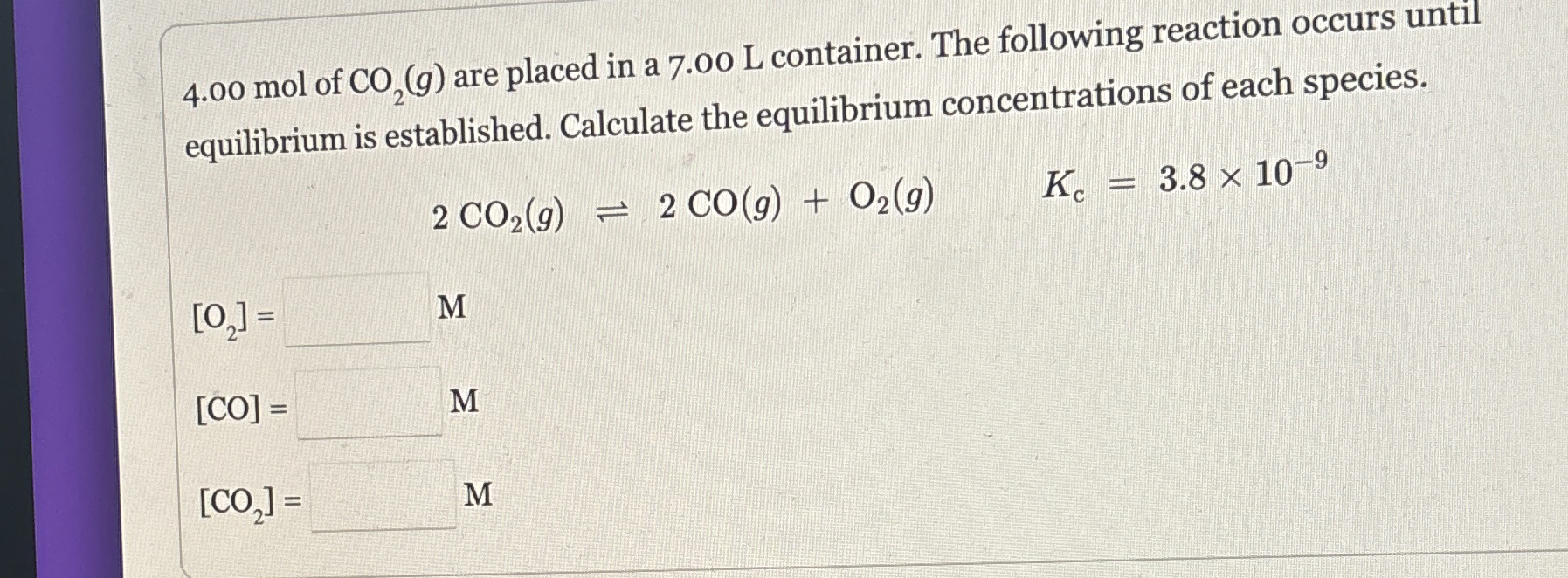 Solved equilibrium is established. Calculate the equilibrium | Chegg.com