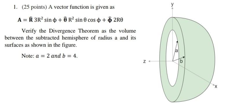 Solved 1. (25 points) A vector function is given as | Chegg.com