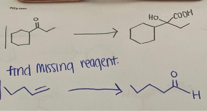 Solved find missing reagent. | Chegg.com