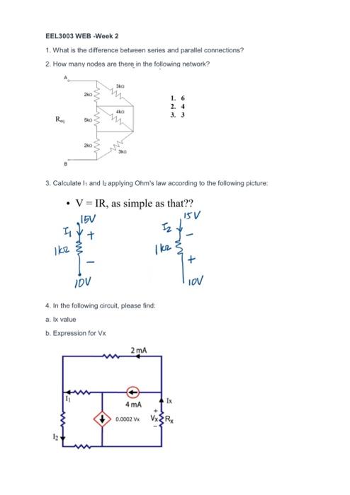 Solved EEL3003 WEB Week 2 1. What is the difference between | Chegg.com
