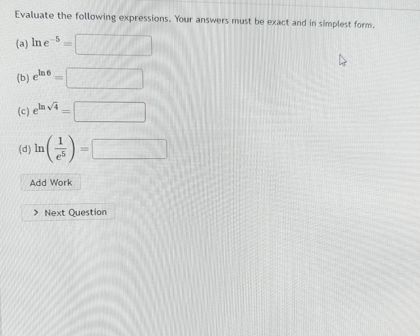 Solved Evaluate the following expressions. Your answers must | Chegg.com