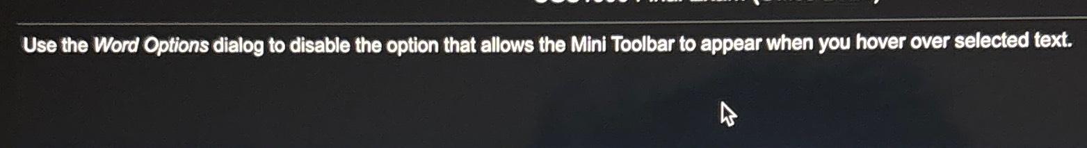 Solved Use the Word Options dialog to disable the option | Chegg.com