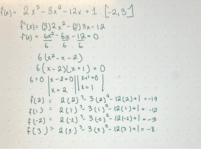 Solved Find the absolute maximum and minimum values for the | Chegg.com