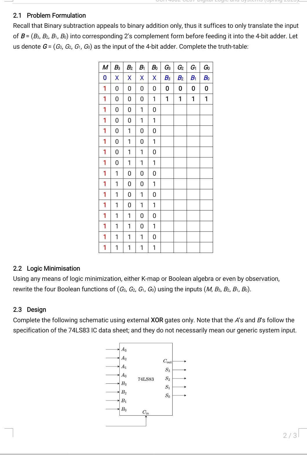 Laboratory 4: Adder/Subtractor Expected Duration: 90 | Chegg.com