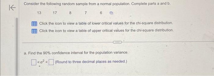Solved Consider the following random sample from a normal | Chegg.com