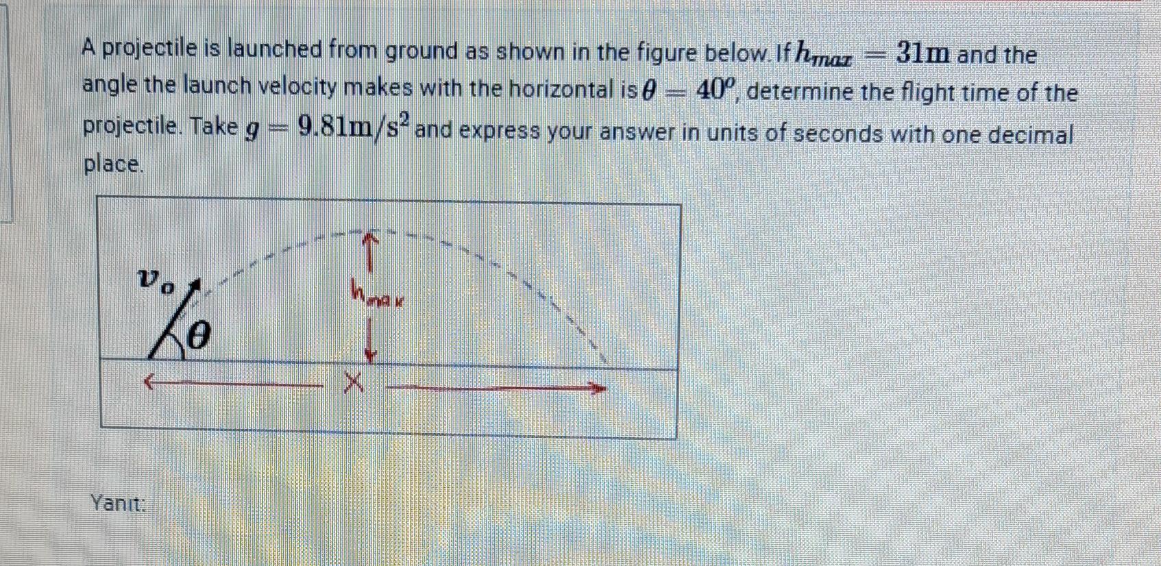 Solved A projectile is launched from ground as shown in the | Chegg.com