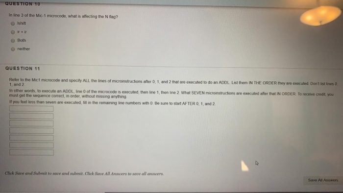 QUESTION 10 In line 3 of the Mic-1 microcode, what is | Chegg.com