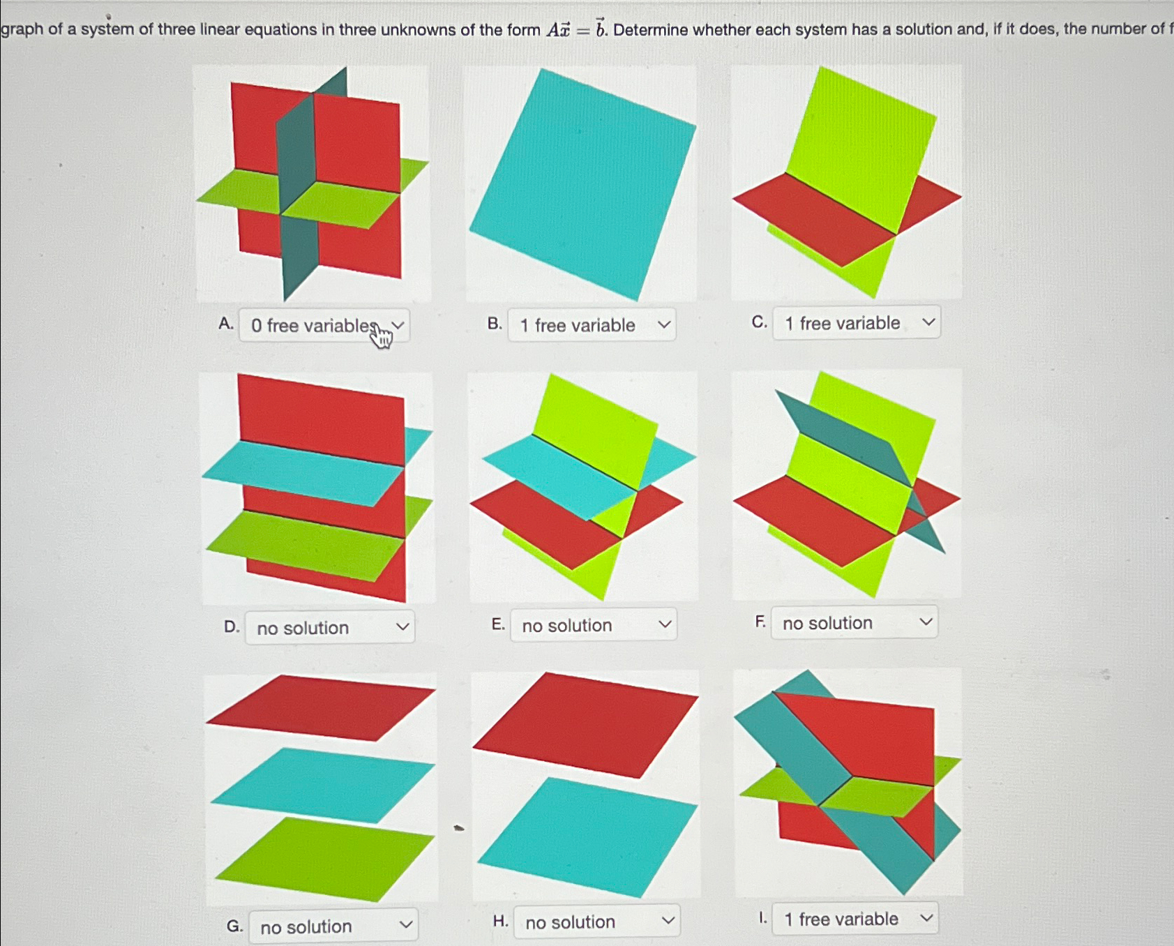 Solved graph of a system of three linear equations in three | Chegg.com