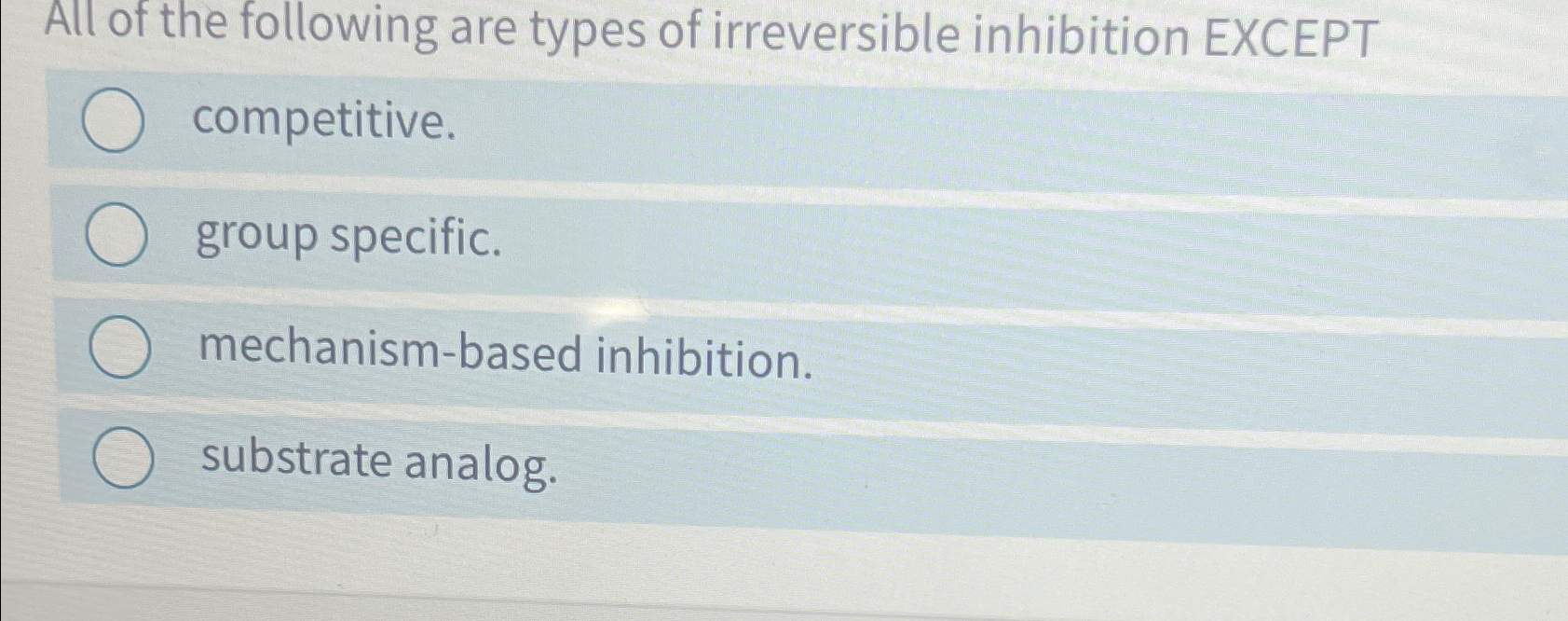 Solved All of the following are types of irreversible | Chegg.com