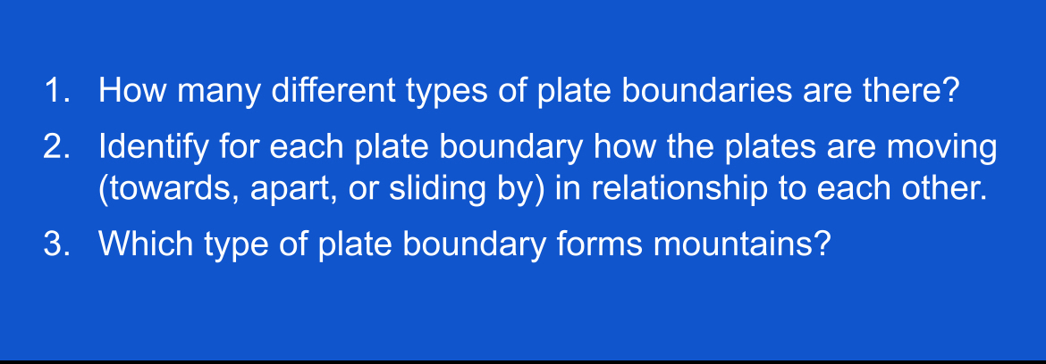 Solved How many different types of plate boundaries are | Chegg.com
