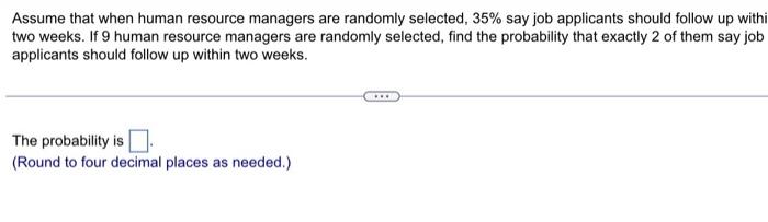Solved Assume that when human resource managers are randomly | Chegg.com