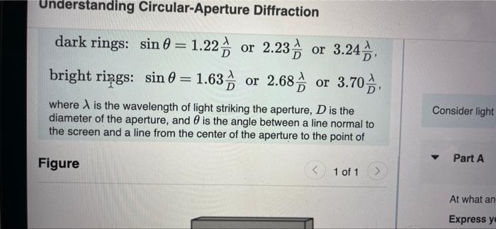 Solved of Optics HW Understanding Circular-Aperture | Chegg.com