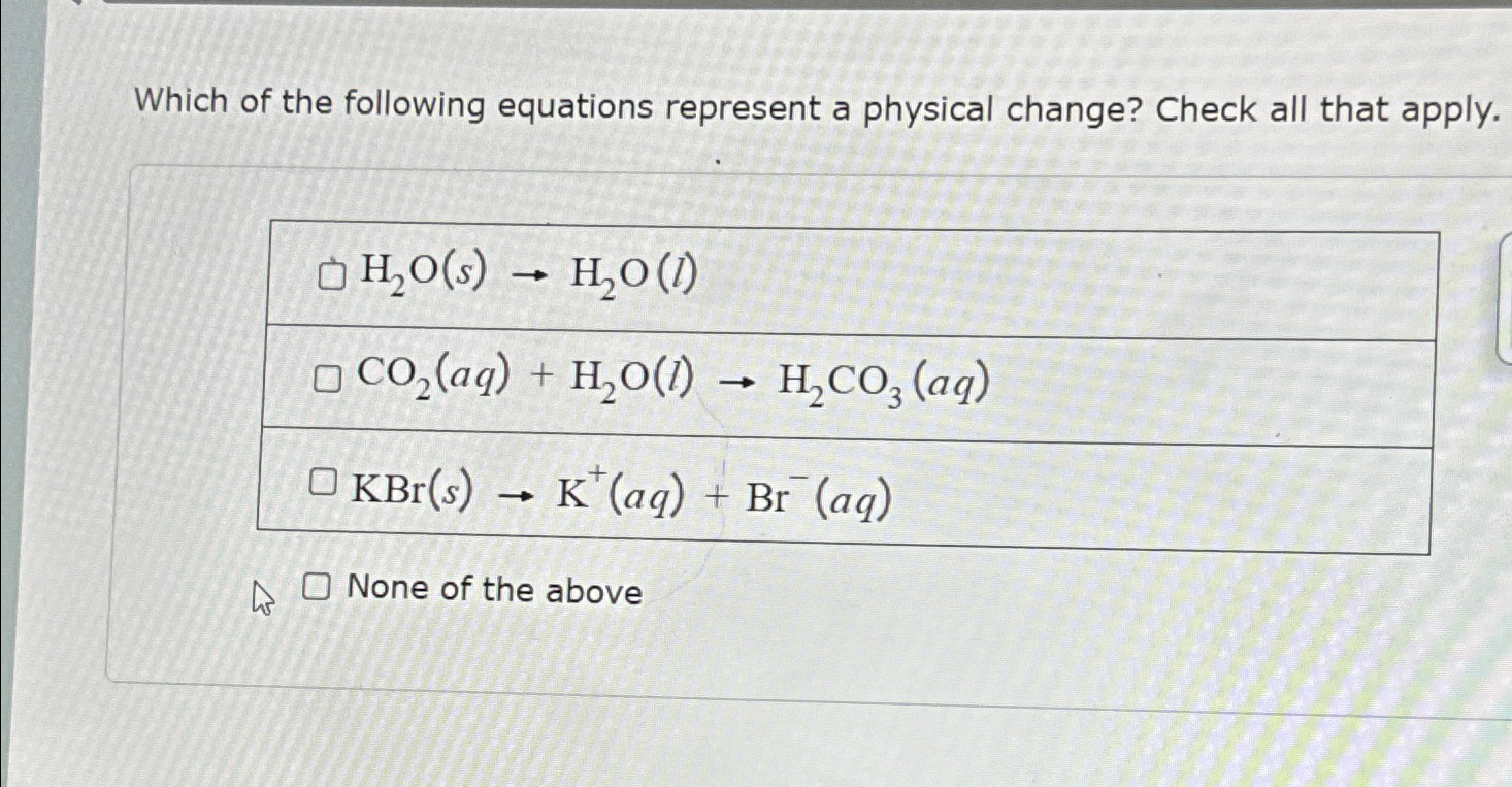 Solved Which of the following equations represent a physical | Chegg.com