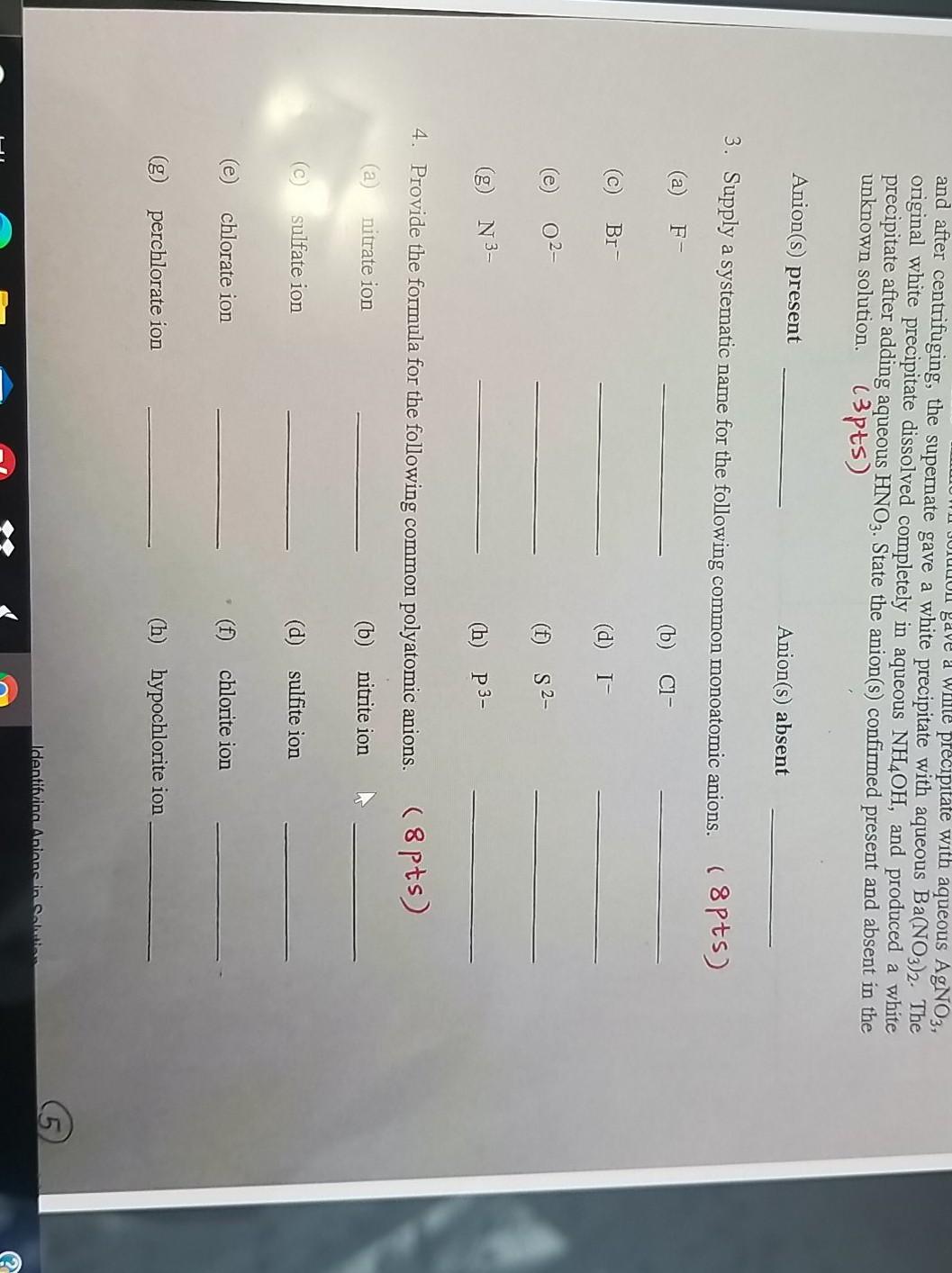 Solved 1 JUL gave a while precipitate with aqueous AgNO3, | Chegg.com