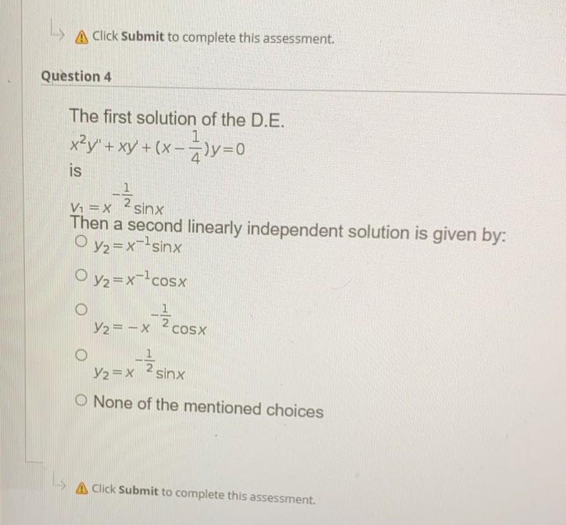 Solved A Click Submit to complete this assessment, Question | Chegg.com