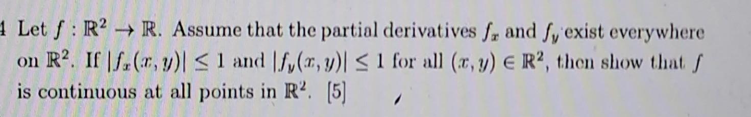 Solved Let f:R2→R. Assume that the partial derivatives fx | Chegg.com