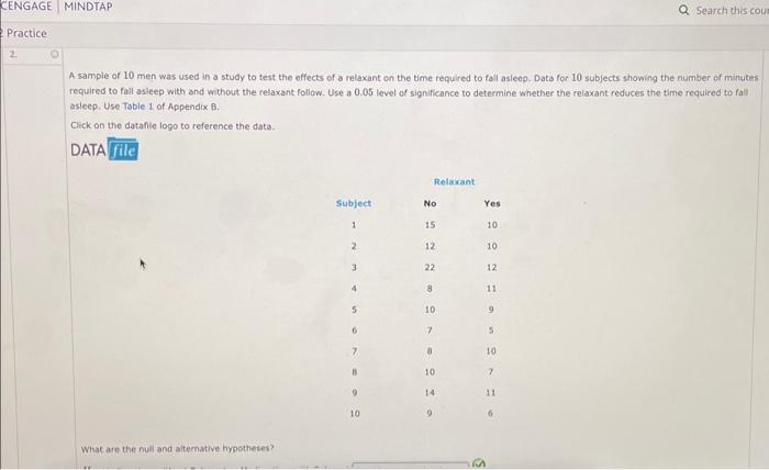 Solved A sample of 10 men was used in a study to test the | Chegg.com